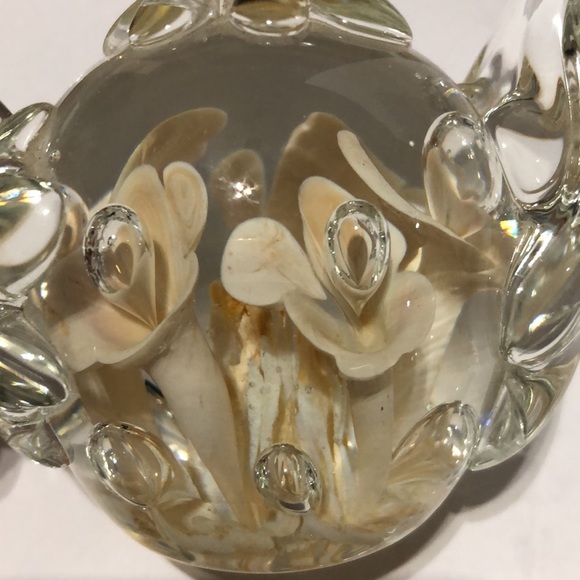 Joe Rice | Art | Vintage Joe Rice White Tan Trumpet Flowers Teapot Ring ...